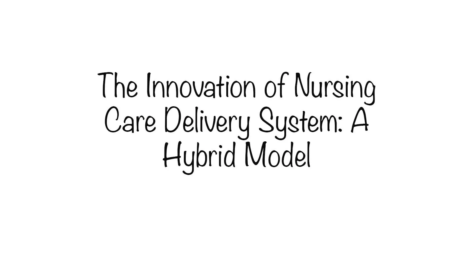 Inpatient Care Delivery Model